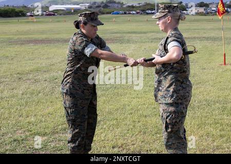 U.S. Marine Corps LtCol. Erica Mantz, center, Marine Aviation Logistics ...