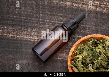 Organic nettle plant extract - Urtica Medicinal Stock Photo - Alamy