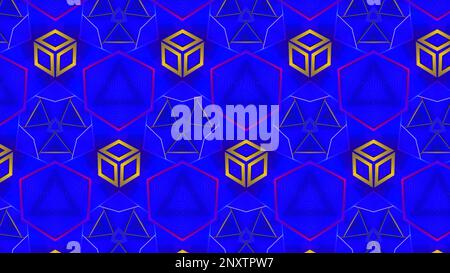 Bright psychedelic pattern with flashing figures. Motion. Pattern with flashing geometric shapes ...