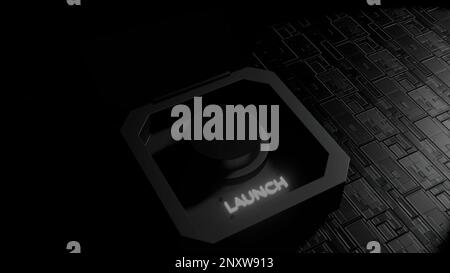 Atomic bomb button 3d animation. Design. Nuclear weapon launch button ...