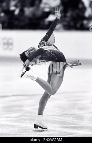 Anna Kondrashova of the Soviet Union competes in the the free skate ...
