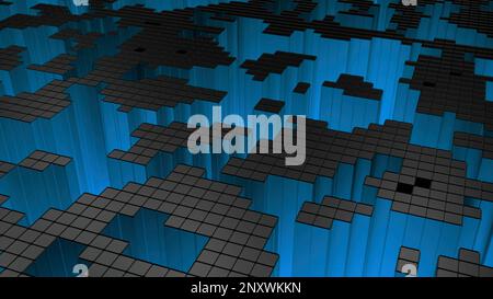 3D puzzle blocks background. Design. Surface with transforming blocks ...