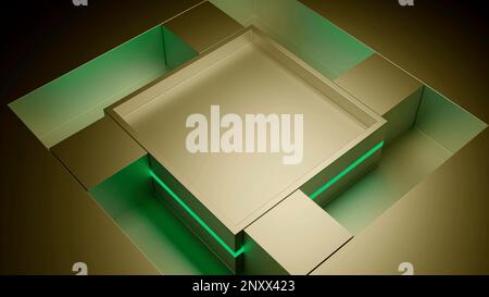 Endless optical illusion with four small cubes moving rhythmically ...