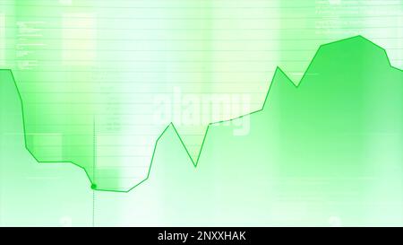 Abstract green line graph with a moving dot. Motion. Abstract graph ...