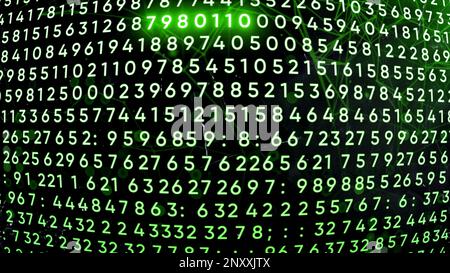 Abstract blinking and changing numbers with connected dots and lines on ...