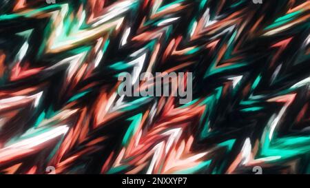 Colorful moving pattern with zigzags. Motion. Moving triangular zigzags with flickering in ...
