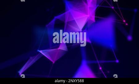 Animation of triangular structure with lines. Motion. Geometric ...