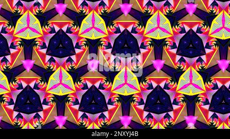 Bright psychedelic pattern with flashing figures. Motion. Pattern with ...
