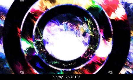 Colorful animation with pulsating rings for attention. Motion. Colorful ...