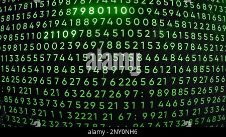 Background with matrix numbers appearing and glow. Motion. Numeric ...