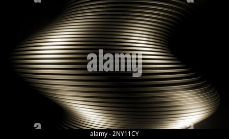 3D tube moves in waves with stripes. Design. Wavy tube moves with ...