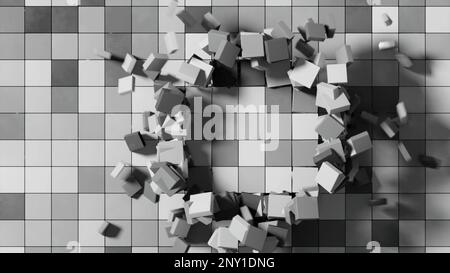 Animated background with collapsing squares. Design. Collapsing main ...