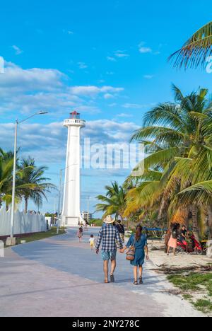 Mahahual, Quintana Roo, Mexico, A cityscape of downtown in Mahahual ...