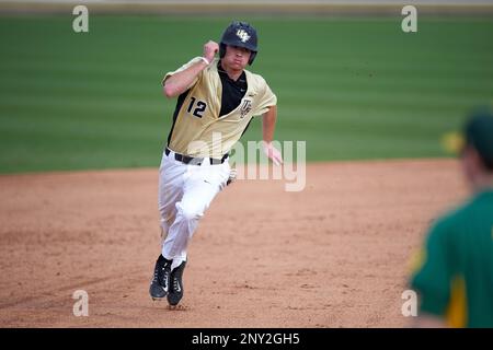 UCF Knights center fielder Luke Hamblin (12) at bat during a game ...