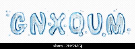 Water font letters png isolated on transparent background. Vector ...