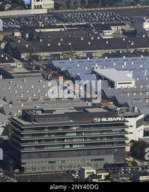 This aerial photo taken on Oct.27, 2017 shows Subaru Corporation's ...