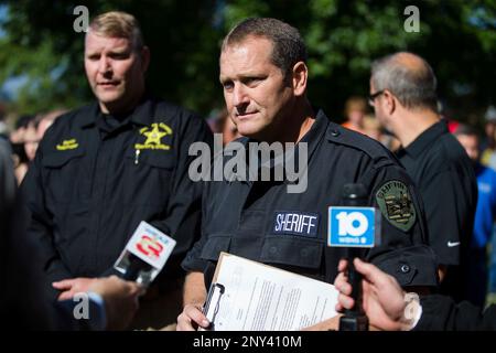 Lawrence County Sheriff Jeff Lawless speaks with the media after ...
