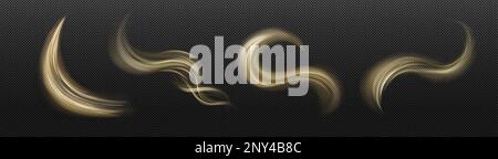 Set of shimmering dust swirls isolated on transparent background ...