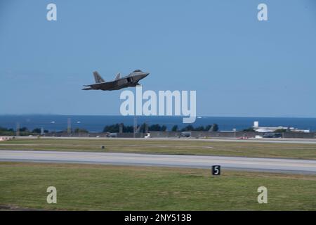 F-22A Raptor from the 3rd Fighter Wing at Elmendorf AFB in Alaska ...