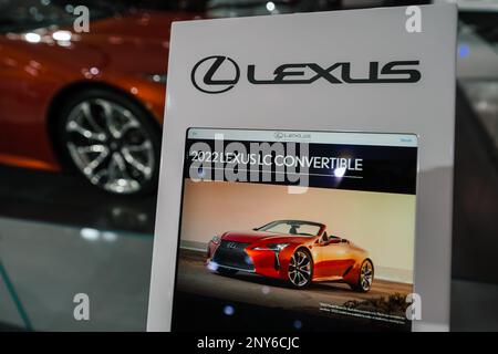 2022 Lexus LC convertible in orange Stock Photo - Alamy