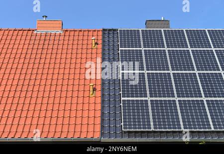 Residential building solar roof, Marzahn-Hellersdorf, Berlin, Germany ...