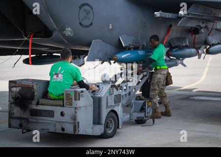 A weapons load crew team chief assigned to the 9th Expeditionary Bomb ...