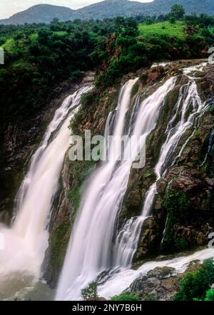 Sivasamudram water falls River Cauvery Kaveri Karnataka, South India ...