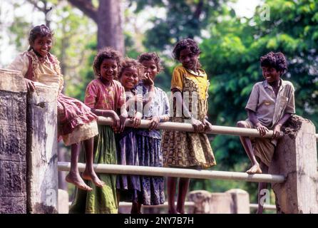 Tribal children at Belle, Kabini, Karnataka, South India, India, Asia ...