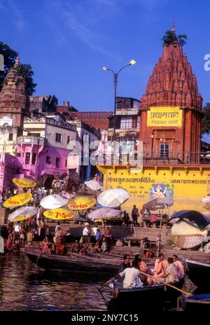 Prayag Ghat at Varanasi Benaras, Uttar Pradesh, India, Asia Stock Photo ...