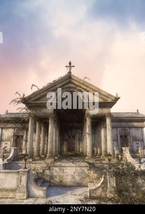 Ancient building, old medieval tomb, 3D Illustration Stock Photo - Alamy