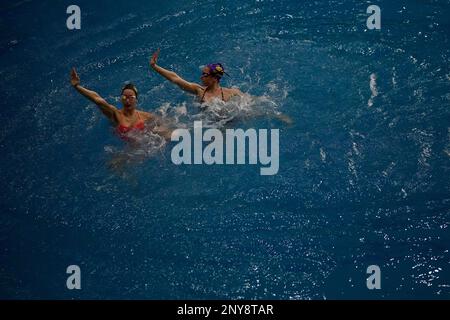 Ukrainian sisters Maryna, right, and Vladyslava Aleksiiva perform ...