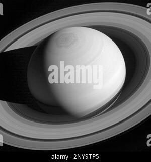 Vortex at Saturn's North Pole Stock Photo - Alamy