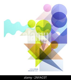 Abstract colorful overlap triangle pattern on white background with copy space, Vector ...