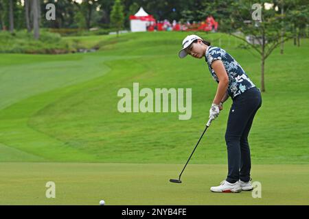Singapore. 2nd Mar, 2023. Shi Yuting of China reacts on the first day ...