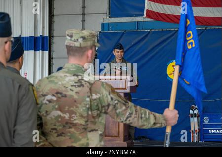 Col. Michael Alfaro, 4th Operations Group commander, receives his first ...