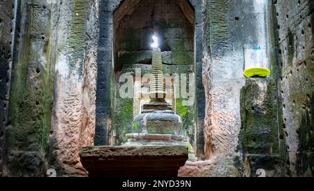 A stupa at a Buddhist Temple near Angkor Wat near Siem Reap in Cambodia ...