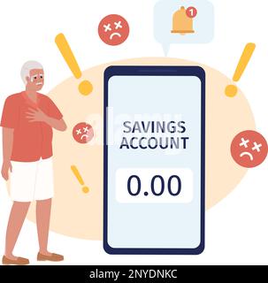 Savings loss 2D vector isolated spot illustration Stock Vector Image ...