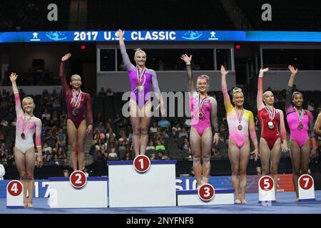 July 29, 2016: Gymnast Shania Adams competes in the senior competition ...