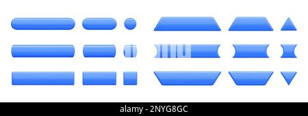Rectangular long button with rounded and sharp borders 3d render ...