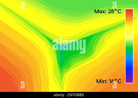 Thermographic image of the outdoor building vector illustration Stock ...