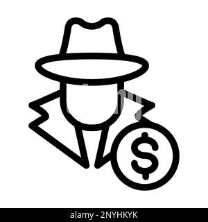 Fraud Vector Thick Line Icon For Personal And Commercial Use Stock ...