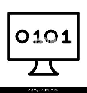 Binary Code Vector Thick Line Icon For Personal And Commercial Use ...