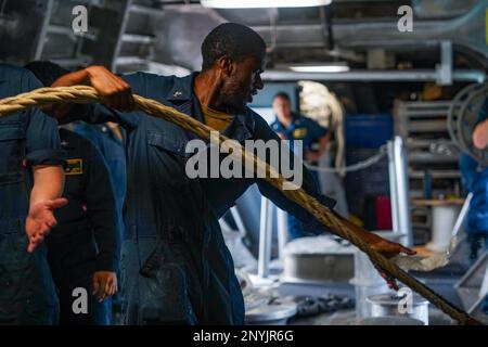 SINGAPORE (Feb. 7, 2023) Sonar Technician (Surface) 3rd Class Samuel ...