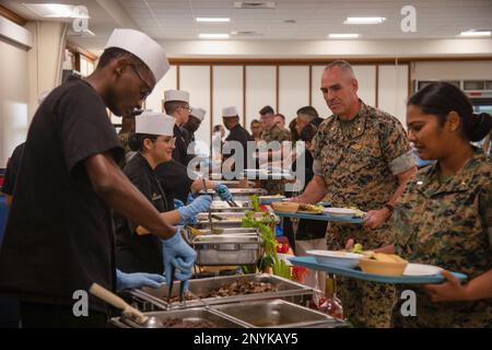 Food is served at Anderson Chow Hall for the U.S. Navy’s 247th Birthday ...