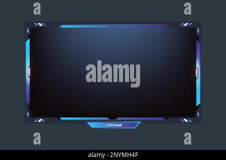 Live stream interface elements, overlay frames and buttons with yellow ...