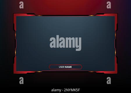 Gaming screen panel design with red borders on a dark background. Live ...