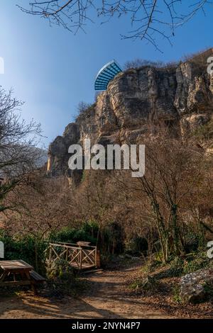 Crystal Glass Terrace in Tokatli Canyon, Safranbolu, Turkey Stock Photo ...