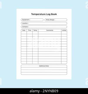 Temperature notebook KDP interior. Fever temperature tracker and ...