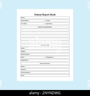 Nurse report notebook KDP interior. Doctor and medical essentials ...