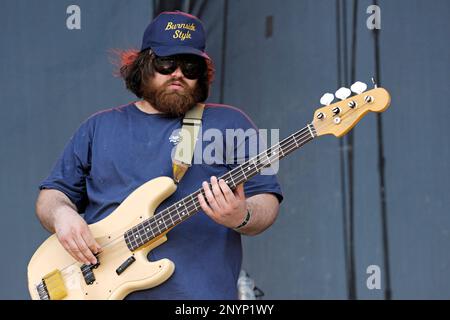 Zac Cockrell of the Alabama Shakes performs during the Hangout Music ...